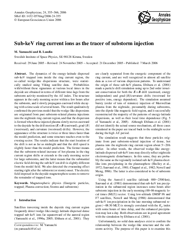 (PDF) Sub-keV ring current ions as the tracer of substorm injection