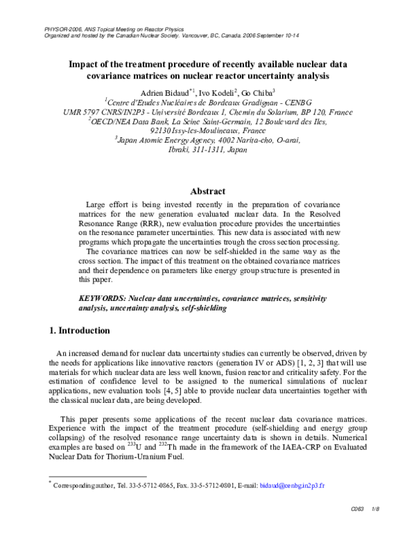 (PDF) Impact of the treatment procedure of recently available nuclear ... (PDF) Impact of the treatment procedure of recently available nuclear ...