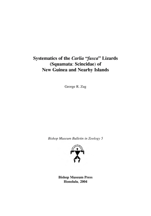 (PDF) Systematics of the Carlia" fusca" lizards (Squamata: Scincidae ...