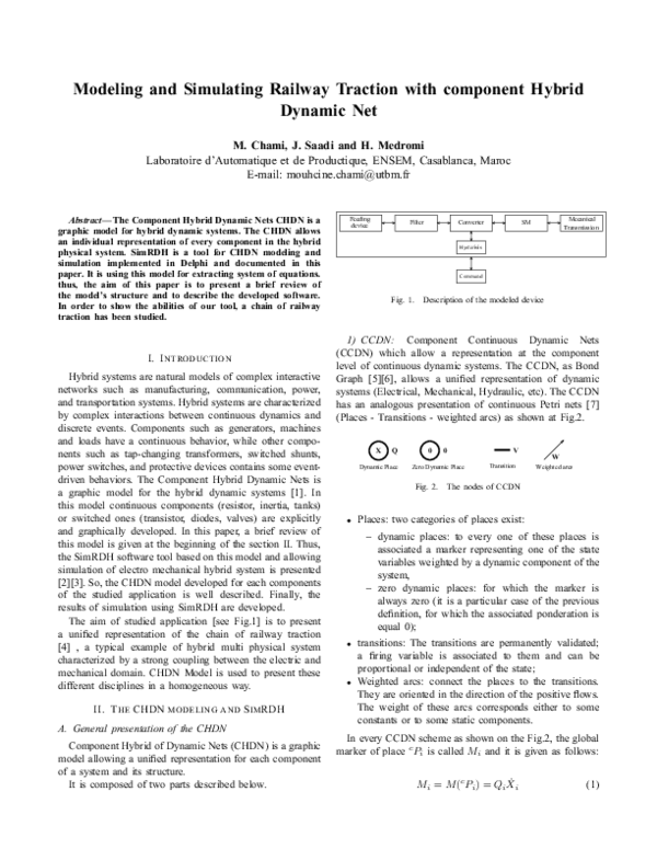 (PDF) Modeling and Simulating Railway Traction with component Hybrid Dynamic Net