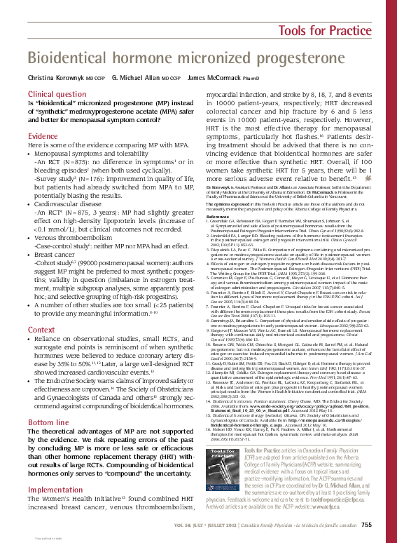 (PDF) Bioidentical hormone micronized progesterone