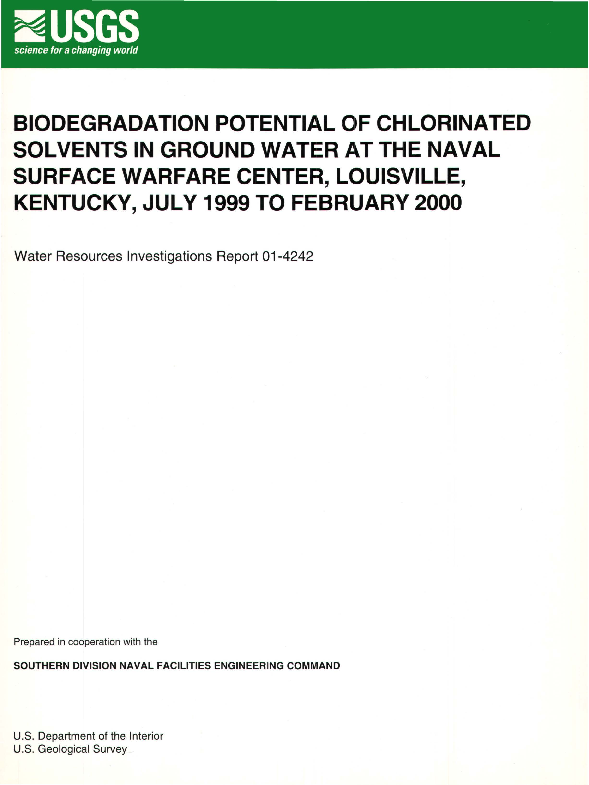 (PDF) Biodegradation potential of chlorinated solvents in ground water ...