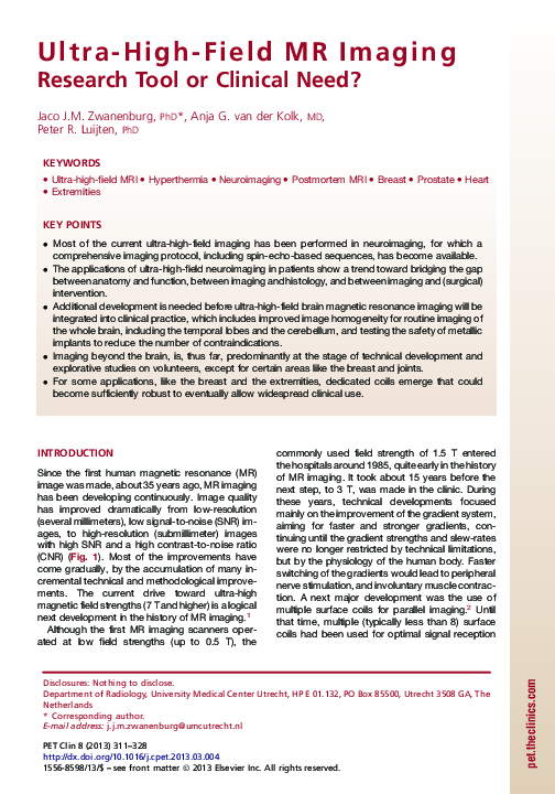 (PDF) Ultra-High-Field MR Imaging