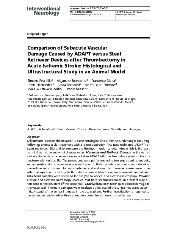 (PDF) Comparison of Subacute Vascular Damage Caused by ADAPT versus ...