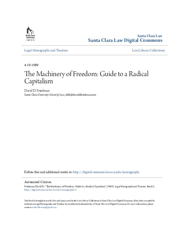 (PDF) The machinery of freedom: guide to a radical capitalism