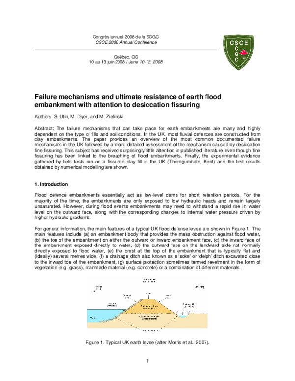 (PDF) Failure mechanisms and ultimate resistance of earth flood ...