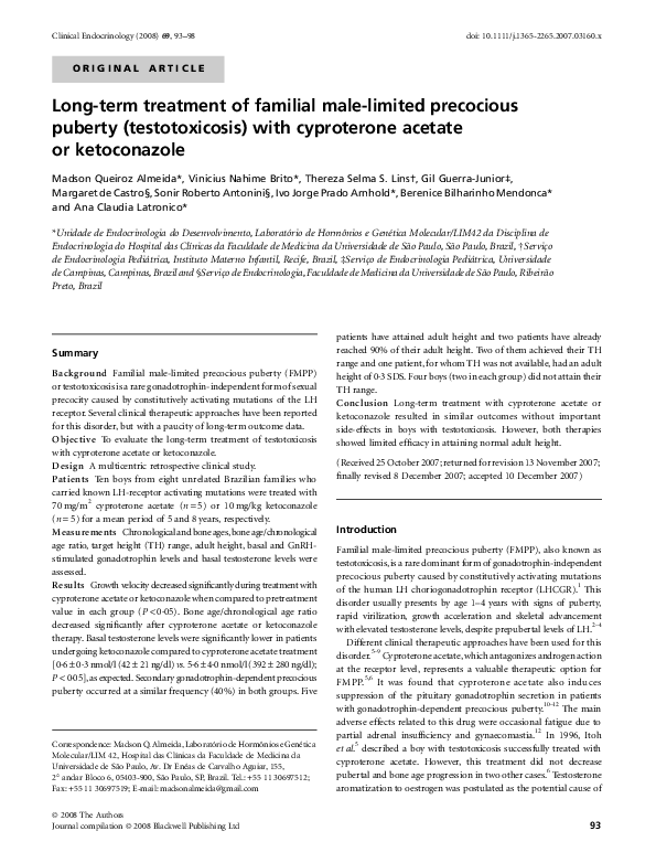 (PDF) Long-term treatment of familial male-limited precocious puberty ...