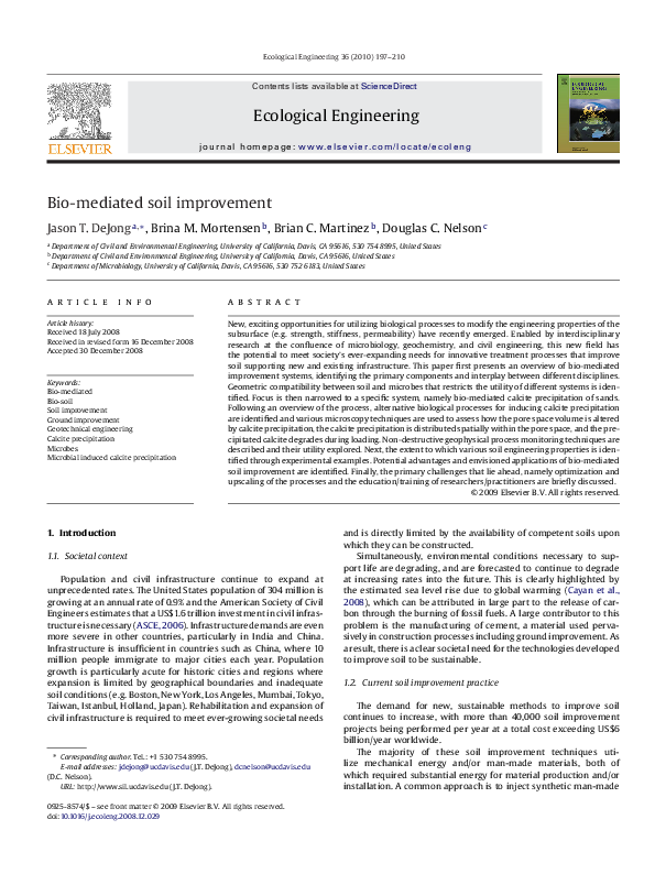 (PDF) Bio-mediated soil improvement