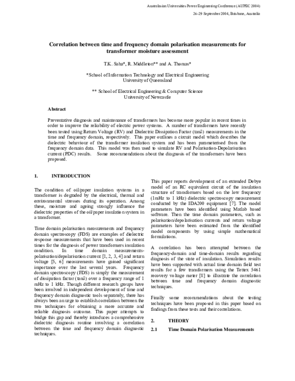 (PDF) Correlation between time and frequency domain measurements for ...