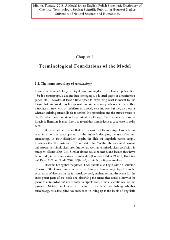 (PDF) The many meanings of terminology