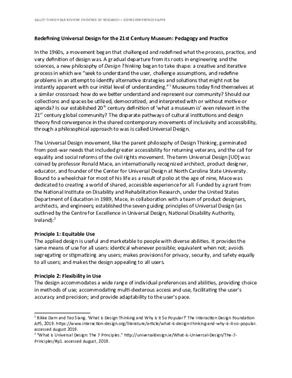 (DOC) Redefining Universal Design for the 21st Century Museum: Pedagogy ...