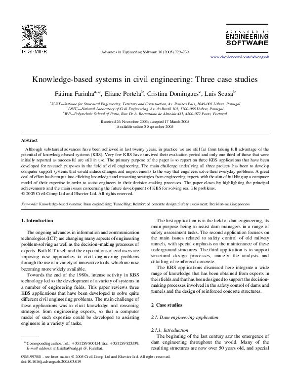 (PDF) Knowledge-based systems in civil engineering: Three case studies
