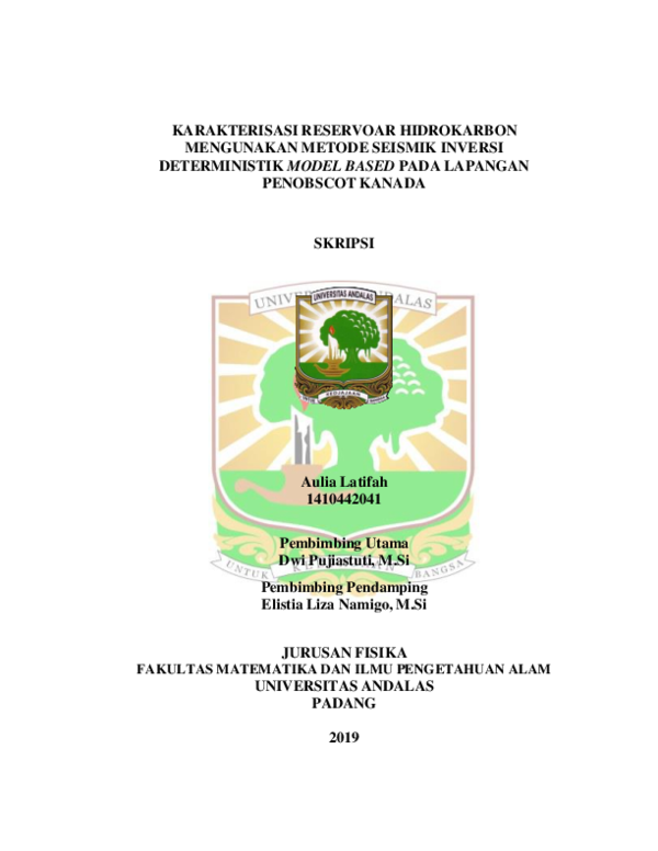 (PDF) Karakterisasi Reservoar Hidrokarbon Mengunakan Metode Seismik ...