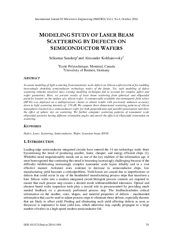 (PDF) Modeling Study of Laser Beam Scattering by Defects on ...