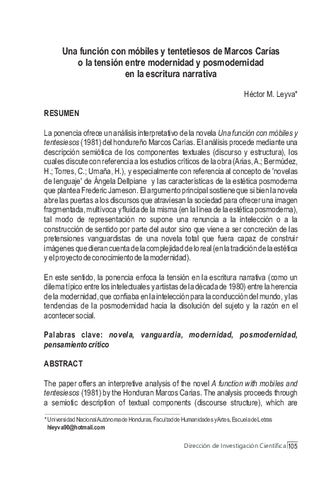 (PDF) Una función con móbiles y tentetiesos de Marcos Carías o la ...