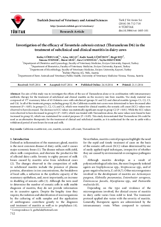(PDF) Investigation of the efficacy of Tarantula cubensis extract ...