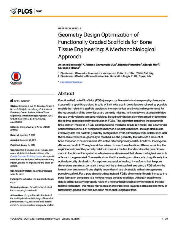 (PDF) Geometry Design Optimization of Functionally Graded Scaffolds for ...