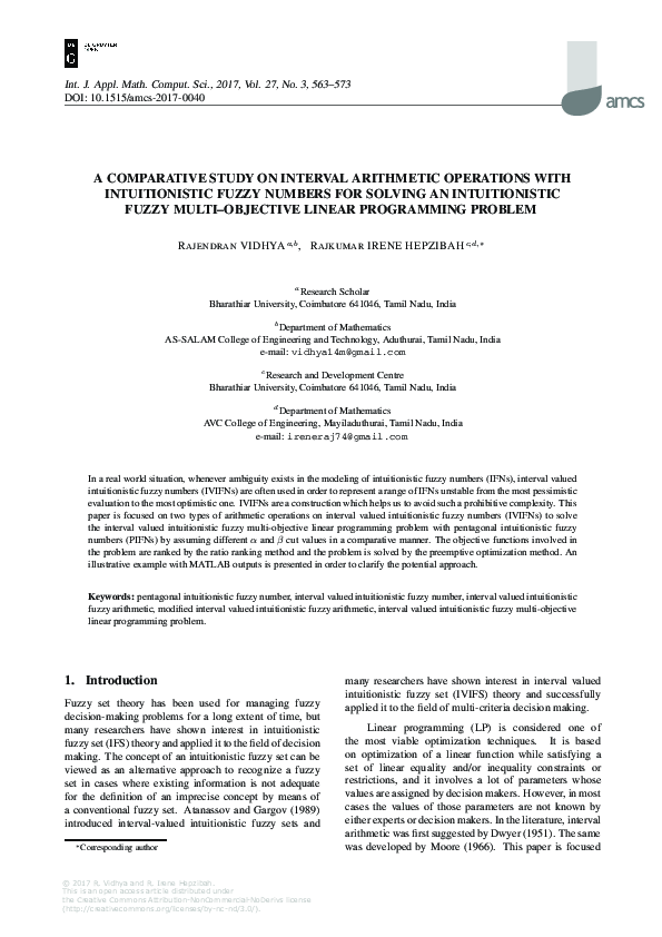 (PDF) A comparative study on interval arithmetic operations with intuitionistic fuzzy numbers ...