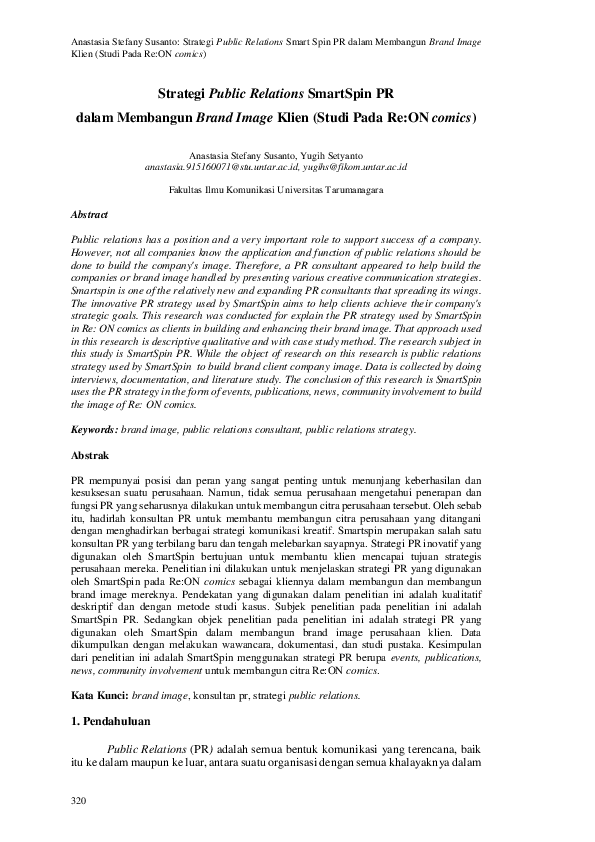 (PDF) Strategi Public Relations SmartSpin PR dalam Membangun Brand Image Klien (Studi Pada Re:ON ...