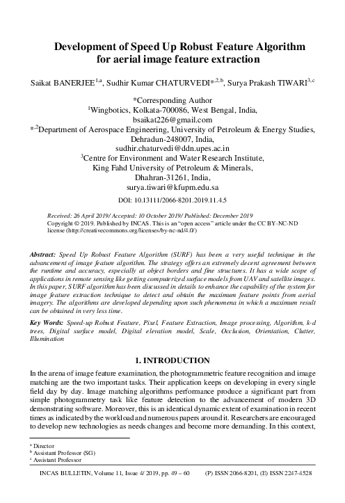 Pdf Development Of Speed Up Robust Feature Algorithm For Aerial Image Feature Extraction 8127