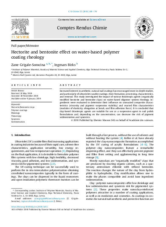 (PDF) Hectorite and bentonite effect on water-based polymer coating ...
