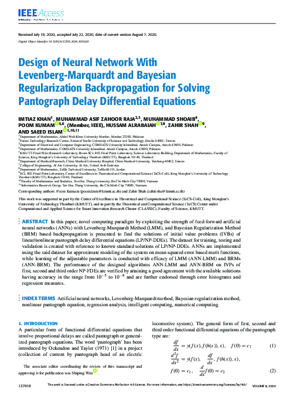 (PDF) Design of Neural Network With Levenberg-Marquardt and Bayesian ... (PDF) Design of Neural Network With Levenberg-Marquardt and Bayesian ...
