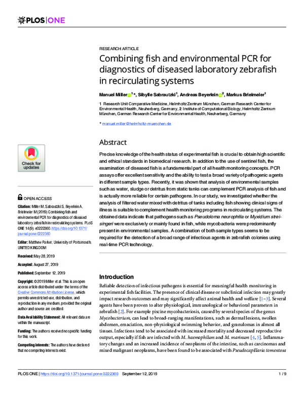 (PDF) Combining fish and environmental PCR for diagnostics of diseased ...