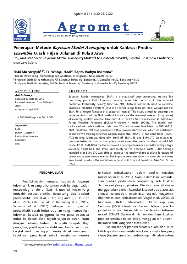 Pdf Calibration Of Rainfall Ensemble Prediction Of Ecmwf System 4