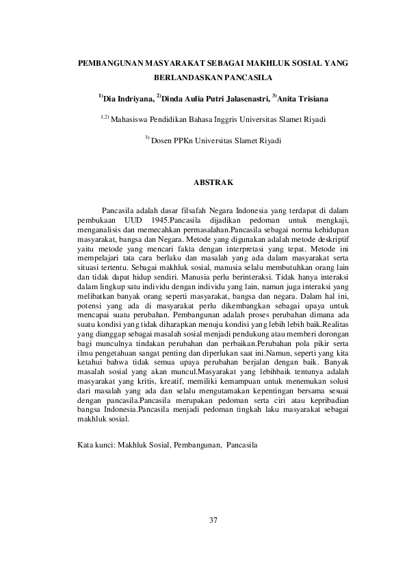 (PDF) Pembangunan Masyarakat Sebagai Makhluk Sosial Yang Berlandaskan ...