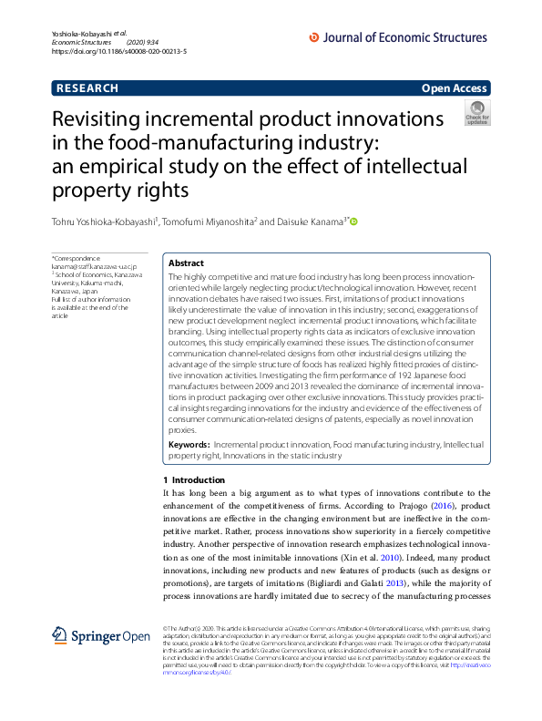 (PDF) Revisiting incremental product innovations in the food ...