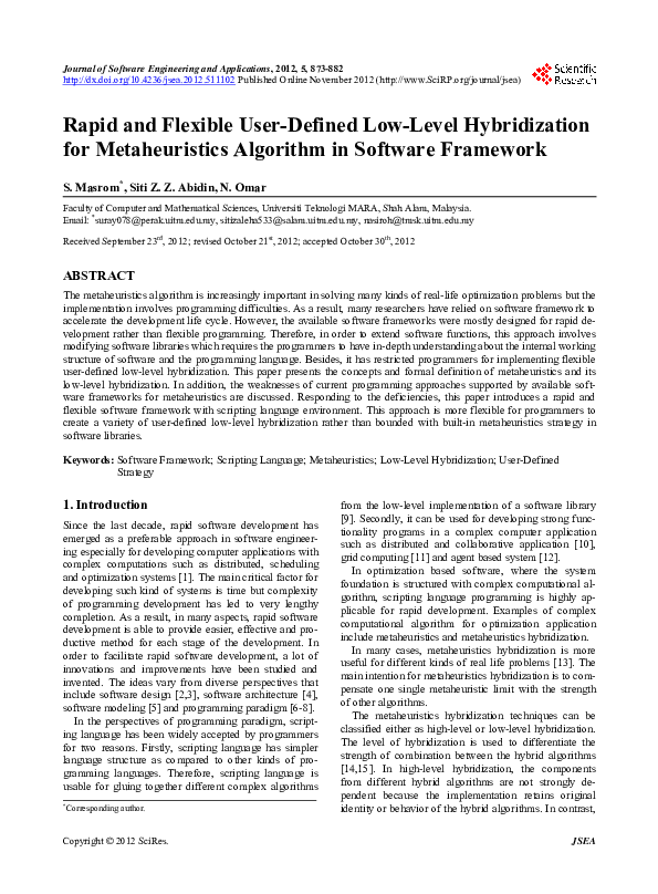 Pdf Rapid And Flexible User Defined Low Level Hybridization For