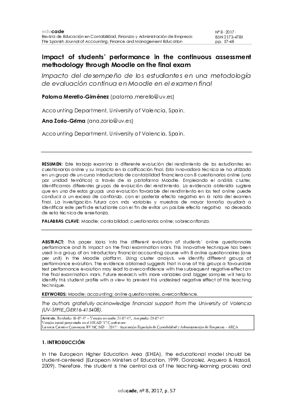 (PDF) Impact of students’ performance in the continuous assessment ...
