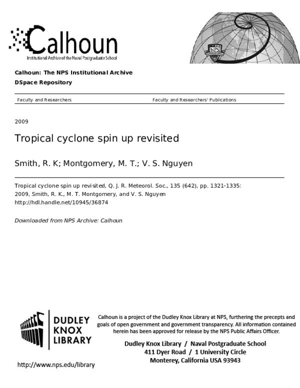 (PDF) Tropical cyclone spin-up revisited