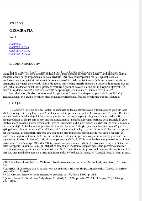 (PDF) Strabon, Geografia. vol I [tr. Felicia Vanț-Ștef] [1972]