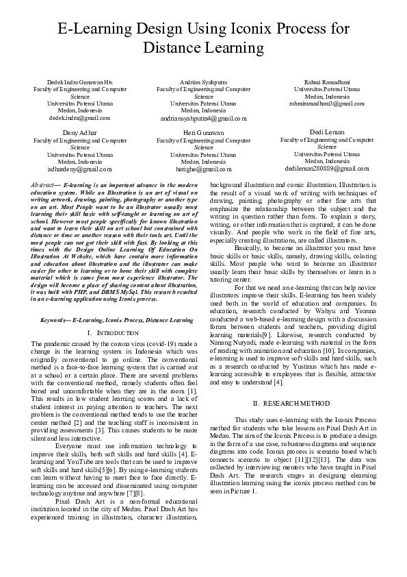 (PDF) E-Learning Design Using Iconix Process for Distance Learning