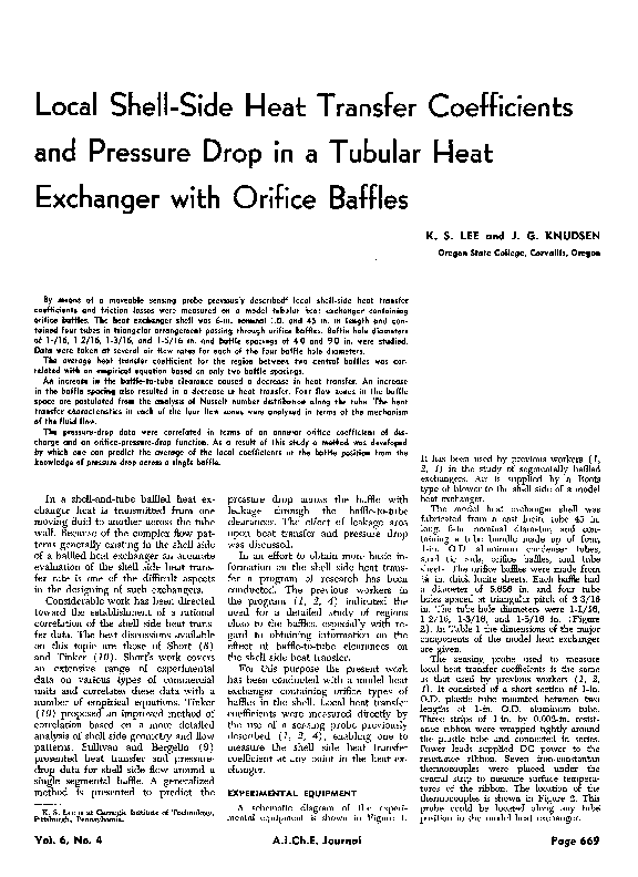 (PDF) Local shell-side heat transfer coefficients and pressure drop in ...