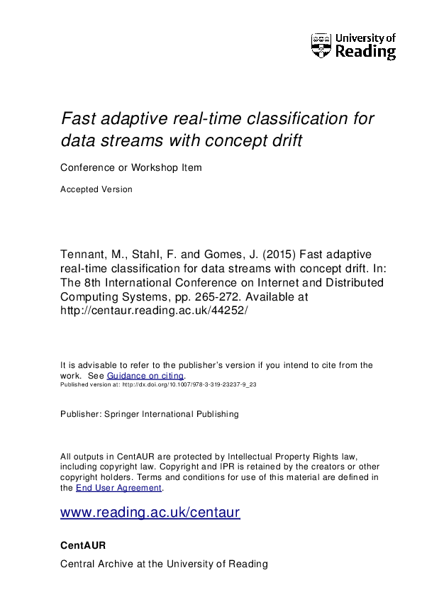 (PDF) Fast Adaptive Real-Time Classification for Data Streams with Concept Drift