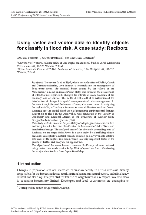 Pdf Using Raster And Vector Data To Identify Objects For Classify In