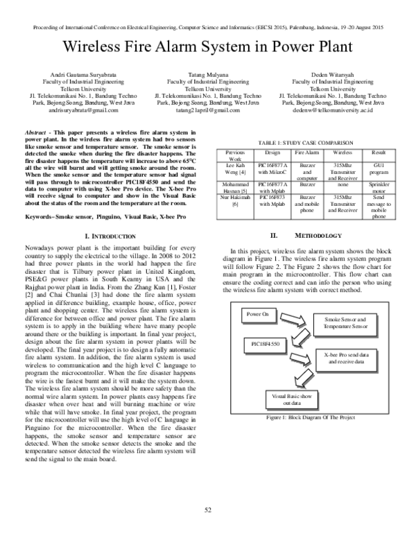 (PDF) Wireless Fire Alarm System in Power Plant
