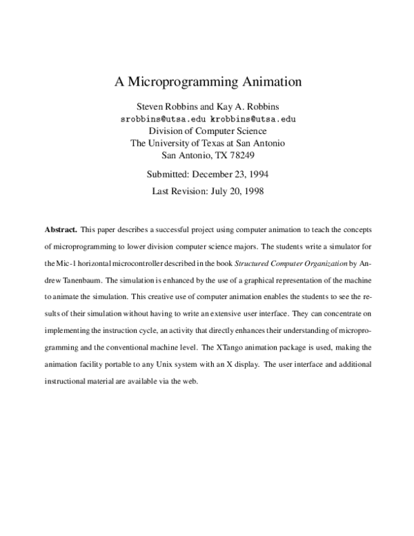 (PDF) A microprogramming animation
