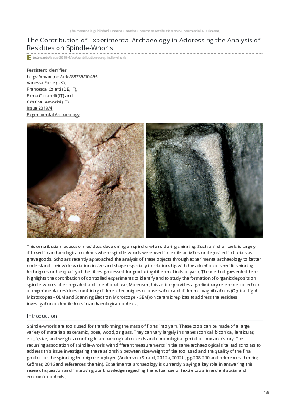 (PDF) The Contribution of Experimental Archaeology in Addressing the ...