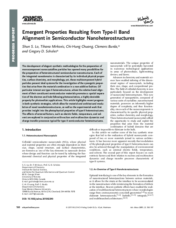 (PDF) Emergent Properties Resulting from Type-II Band Alignment in ...