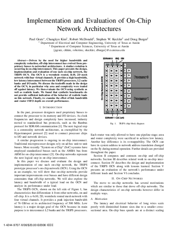 (PDF) Implementation and Evaluation of On-Chip Network Architectures | Paul Gratz - Academia.edu