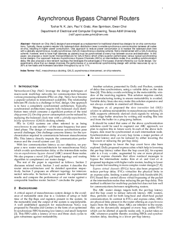 (PDF) Asynchronous Bypass Channel Routers