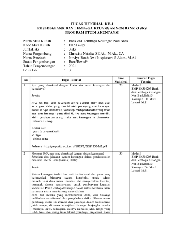 (PDF) TUGAS 1 BANK DAN LEMBAGA KEUANGAN NON BANK