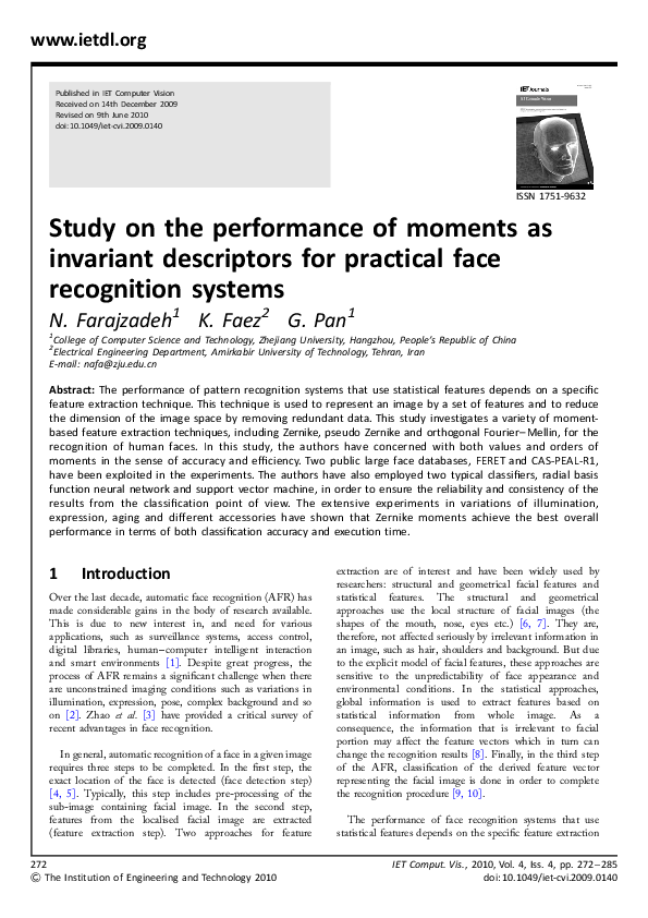 (PDF) Study on the performance of moments as invariant descriptors for ...