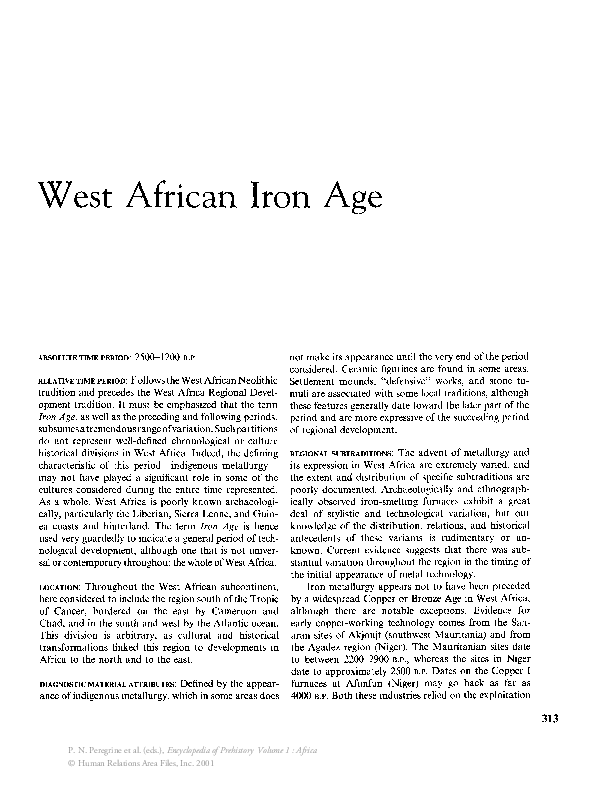 (PDF) West African Iron Age