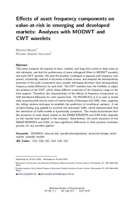 (PDF) Effects of asset frequency components on value-at-risk in ...