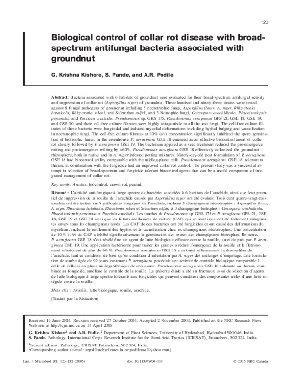 (PDF) Biological control of collar rot disease with broad-spectrum ...