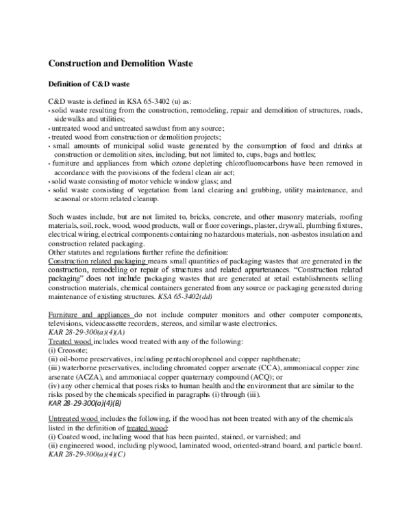 (PDF) Construction and Demolition Waste